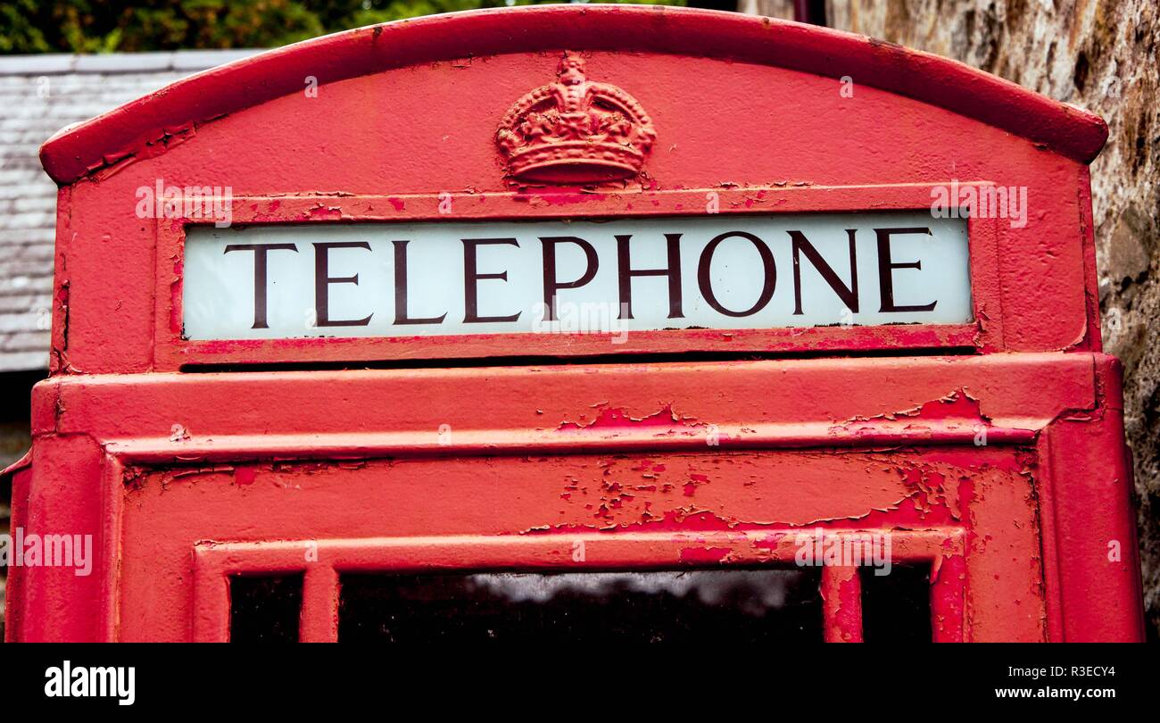 british phone booth in the open-air museum st.fagans - wales Stock ...