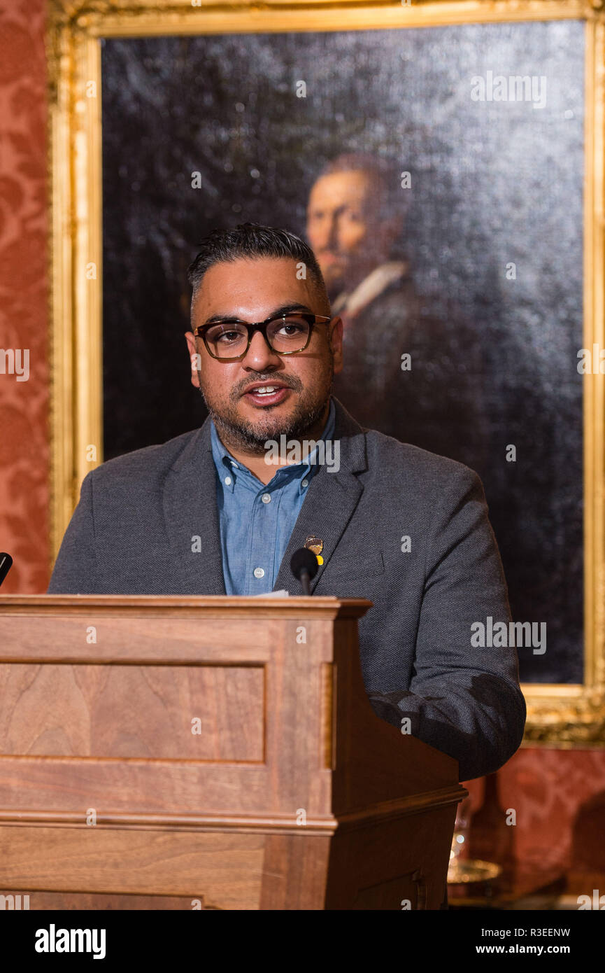 Nikesh Shukla during a reception for winners of The Queen's ...