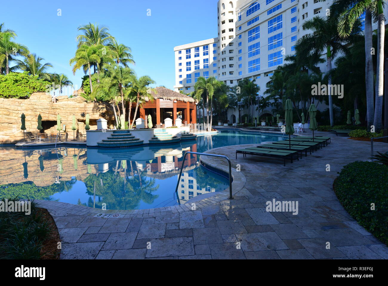 The pool area at at Hotel in Florida Stock Photo - Alamy