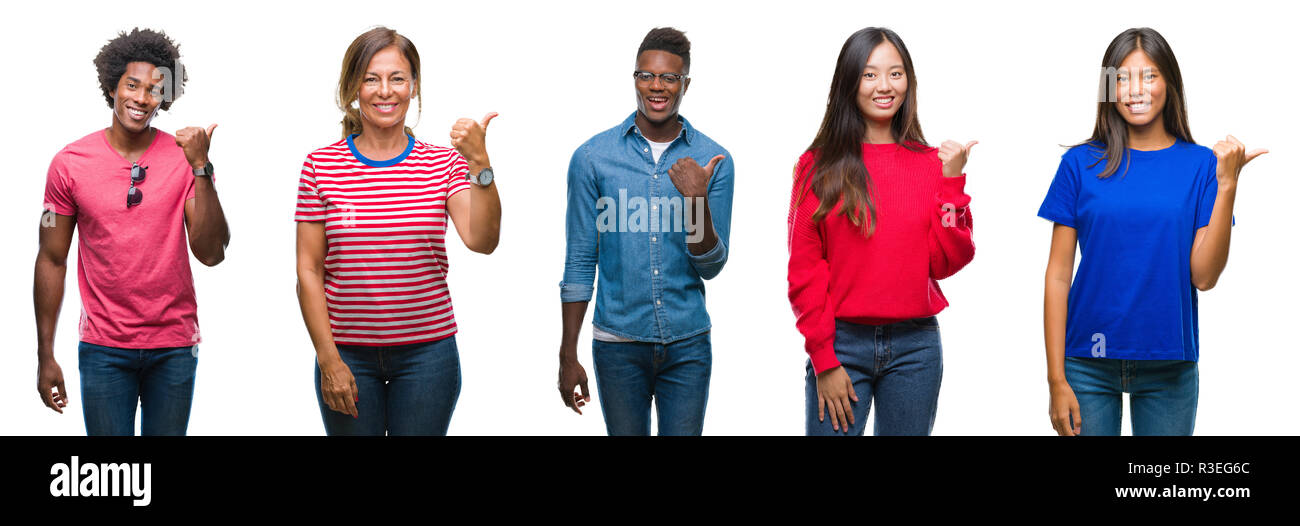 Composition of african american, hispanic and chinese group of people ...