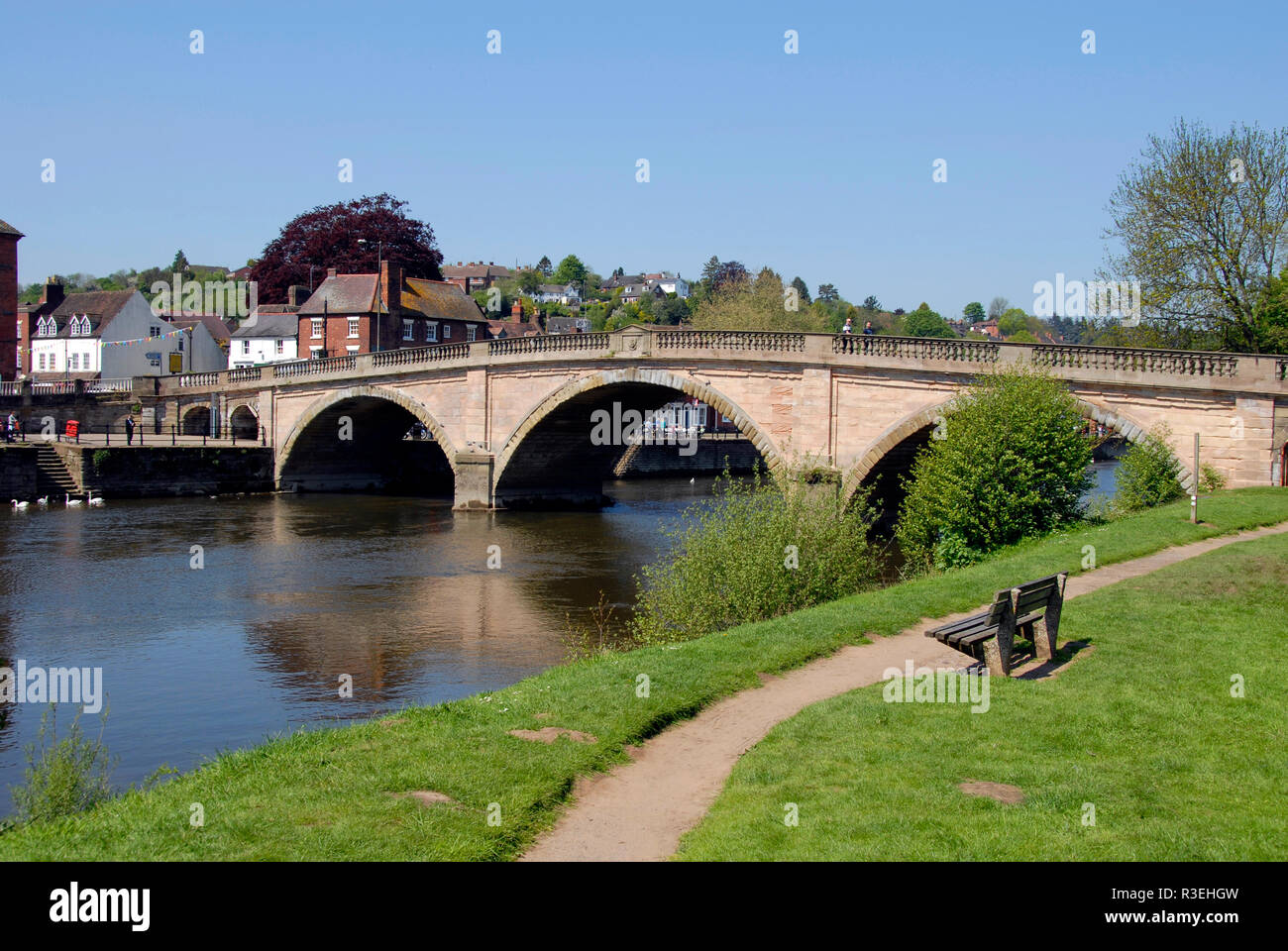 Road Bridge Crossing The River Severn At Bewdley Worcestershire Stock