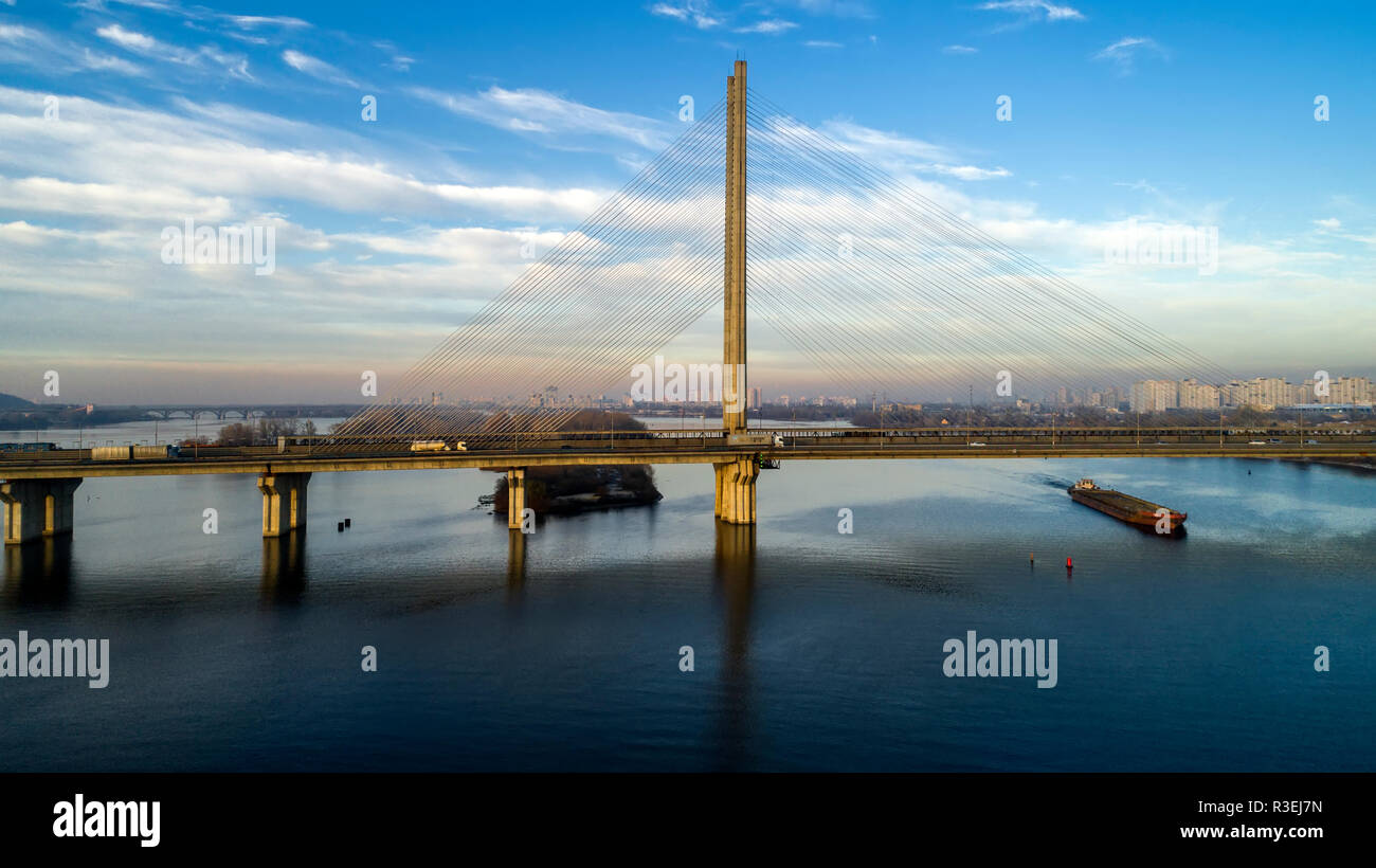 Aerial view of the South Bridge. Aerial view of South subway cable ...