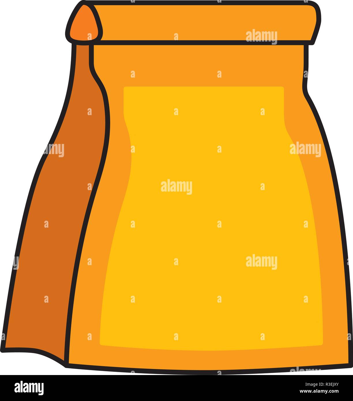 yellow package food on white background vector illustration Stock ...