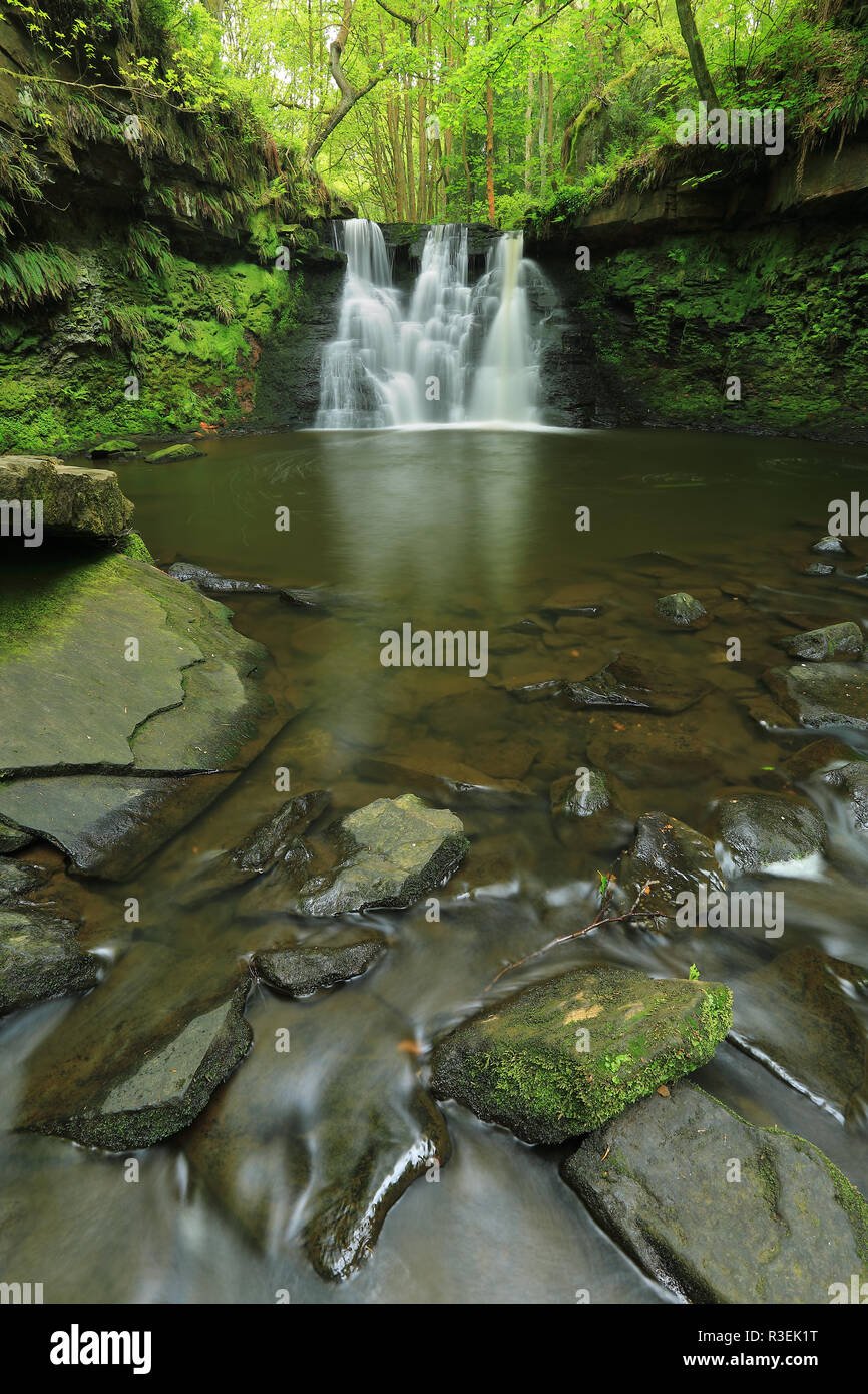 Goit Stock is a waterfall on Harden Beck near to Cullingworth in the ...