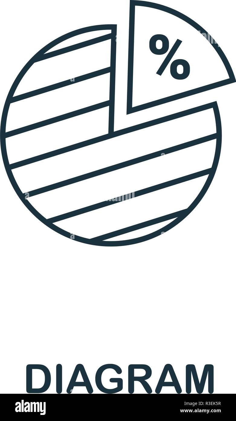 Diagram icon. Outline style thin design from business icons collection ...