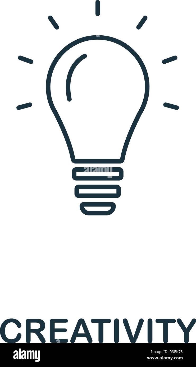Creativity icon. Outline style thin design from business icons ...