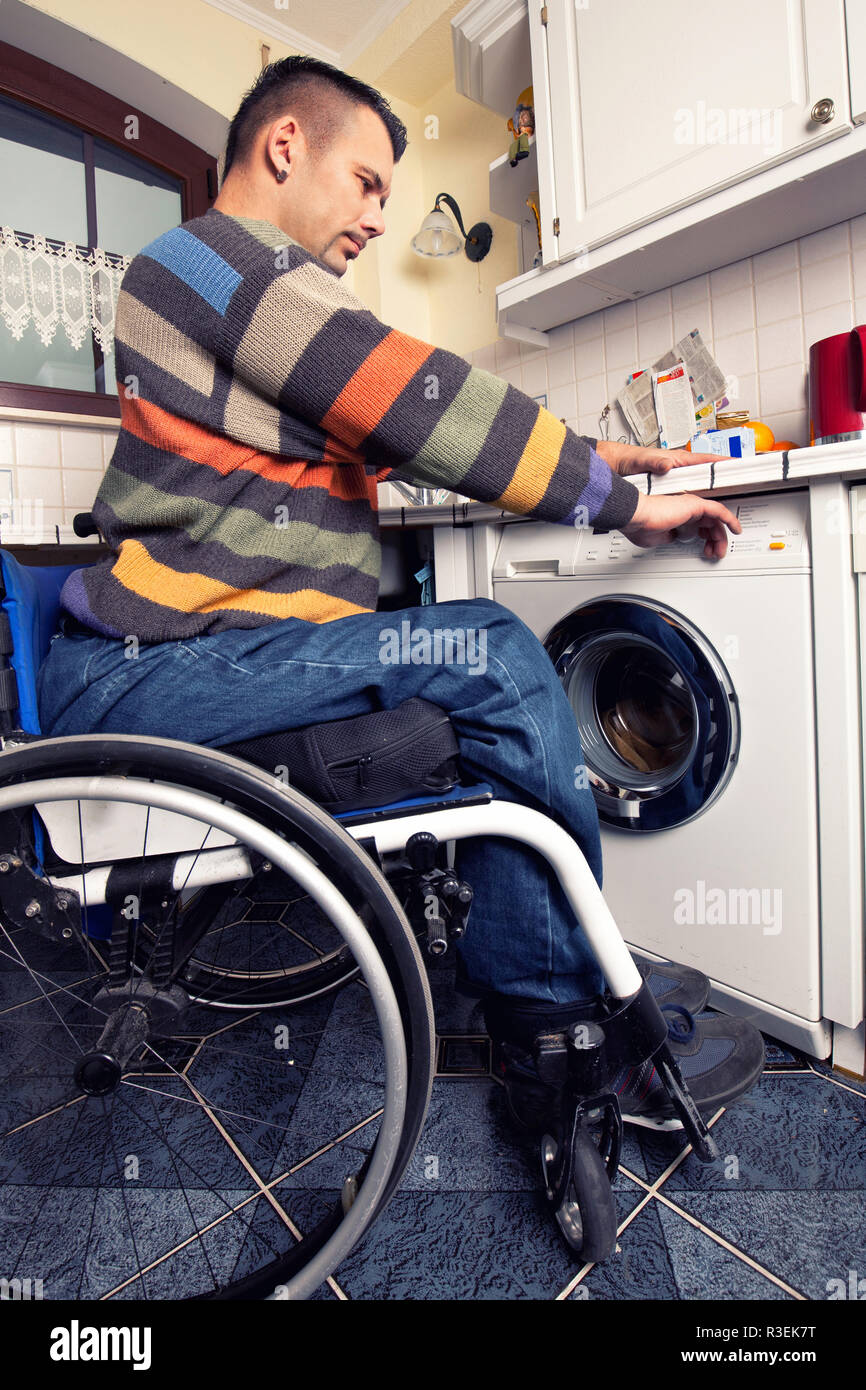 washing with handicap Stock Photo - Alamy