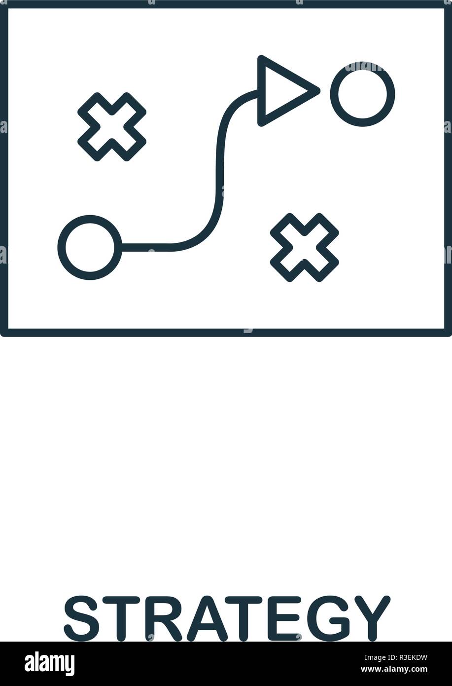 Strategy icon. Outline style thin design from business icons collection ...