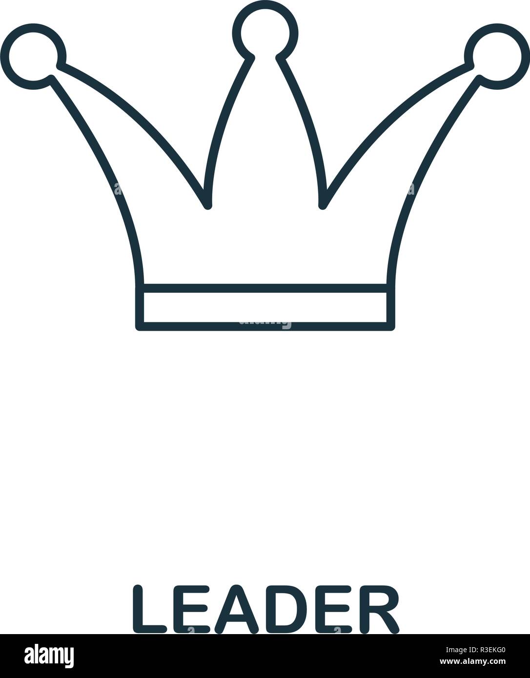 Leader icon. Outline style thin design from business icons collection ...