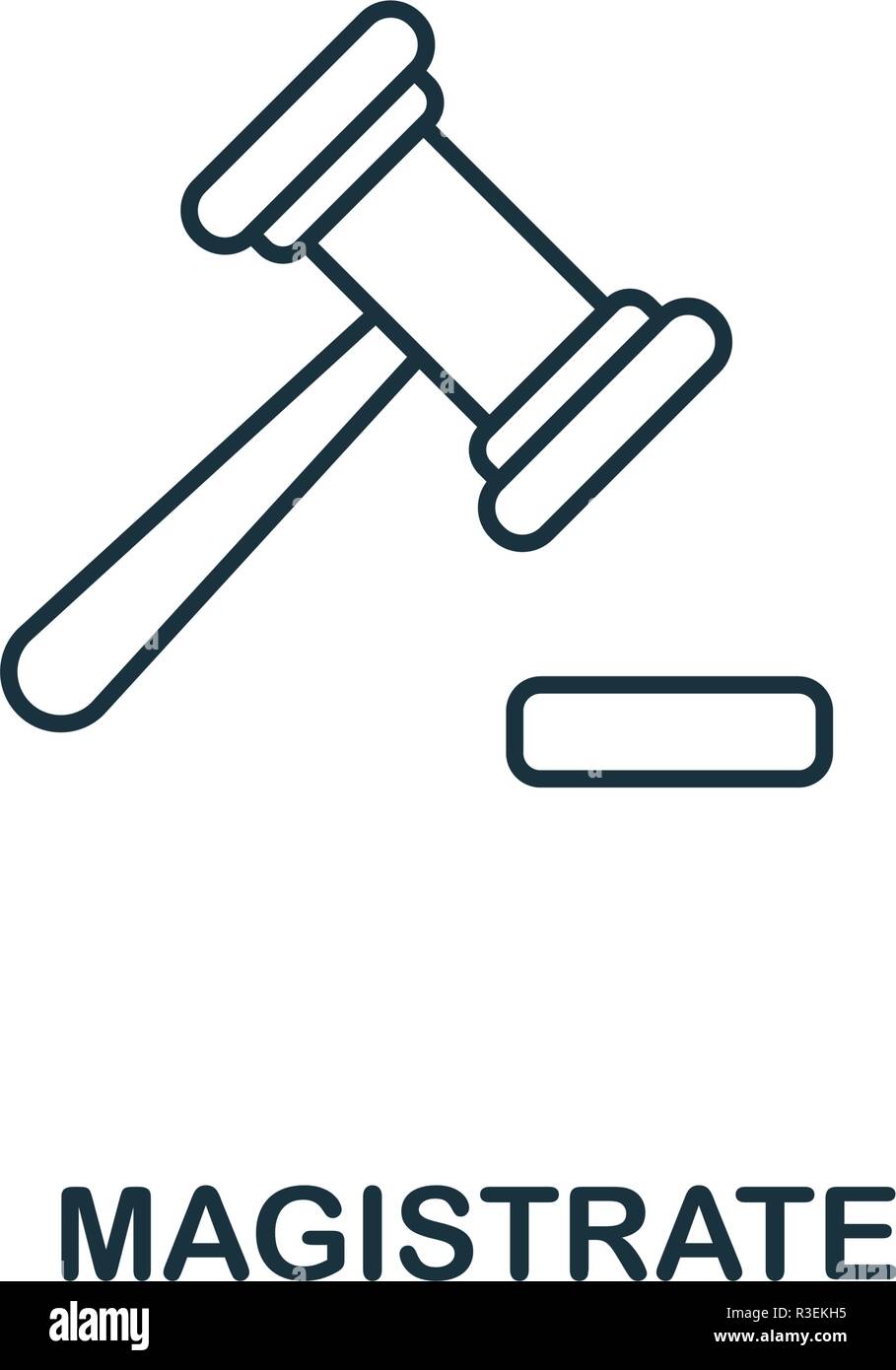 Magistrate icon. Outline style thin design from business icons ...