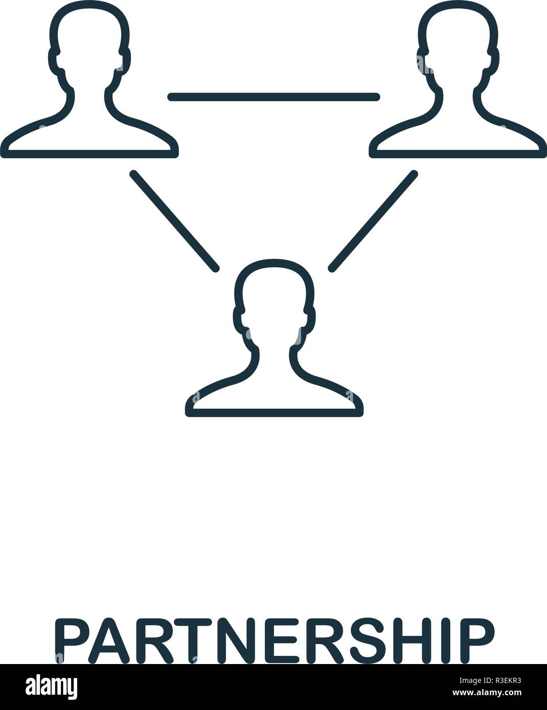 Partnership icon. Outline style thin design from business icons ...