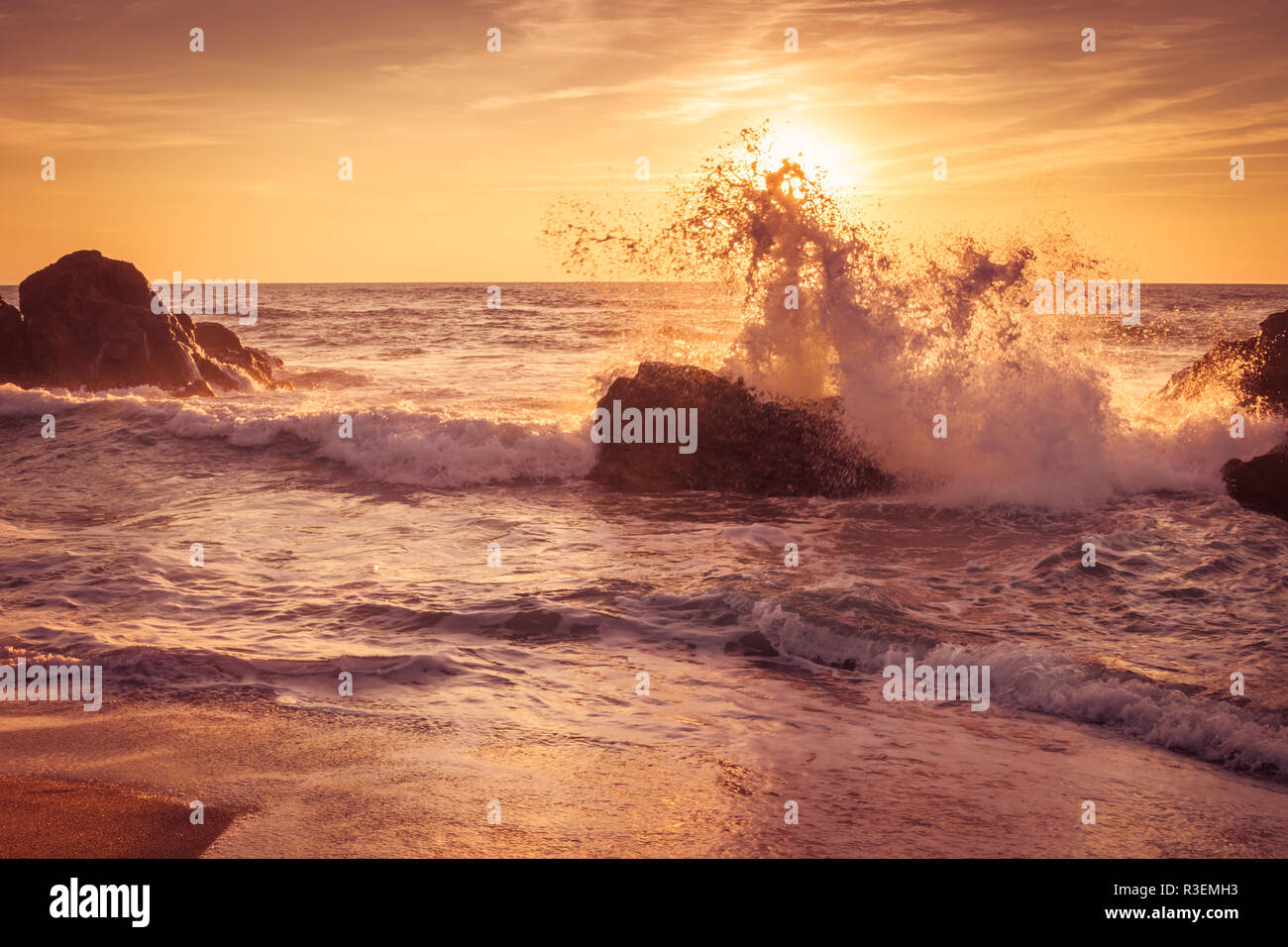 Windy weather at the atlantic ocean Stock Photo - Alamy