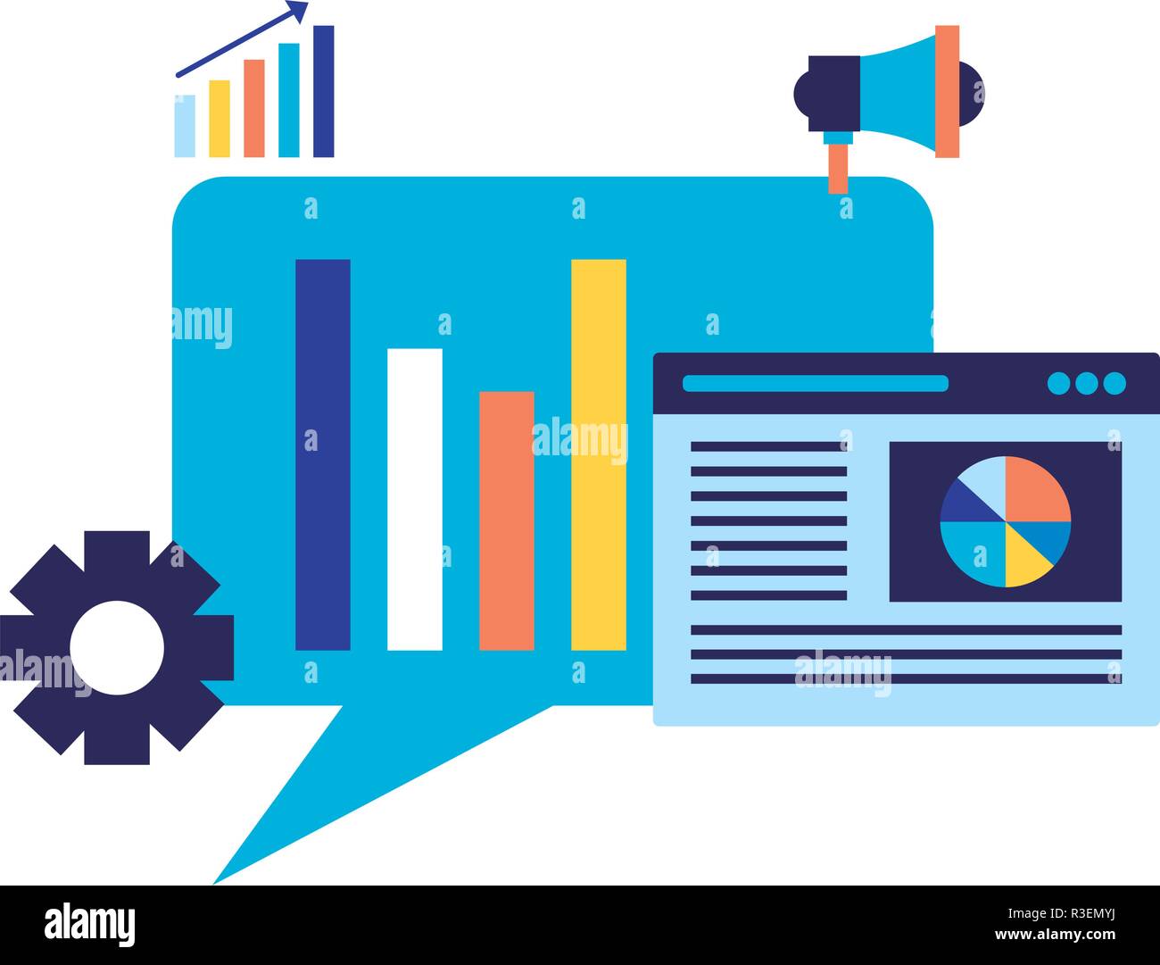 website diagram marketing search engine optimization vector ...