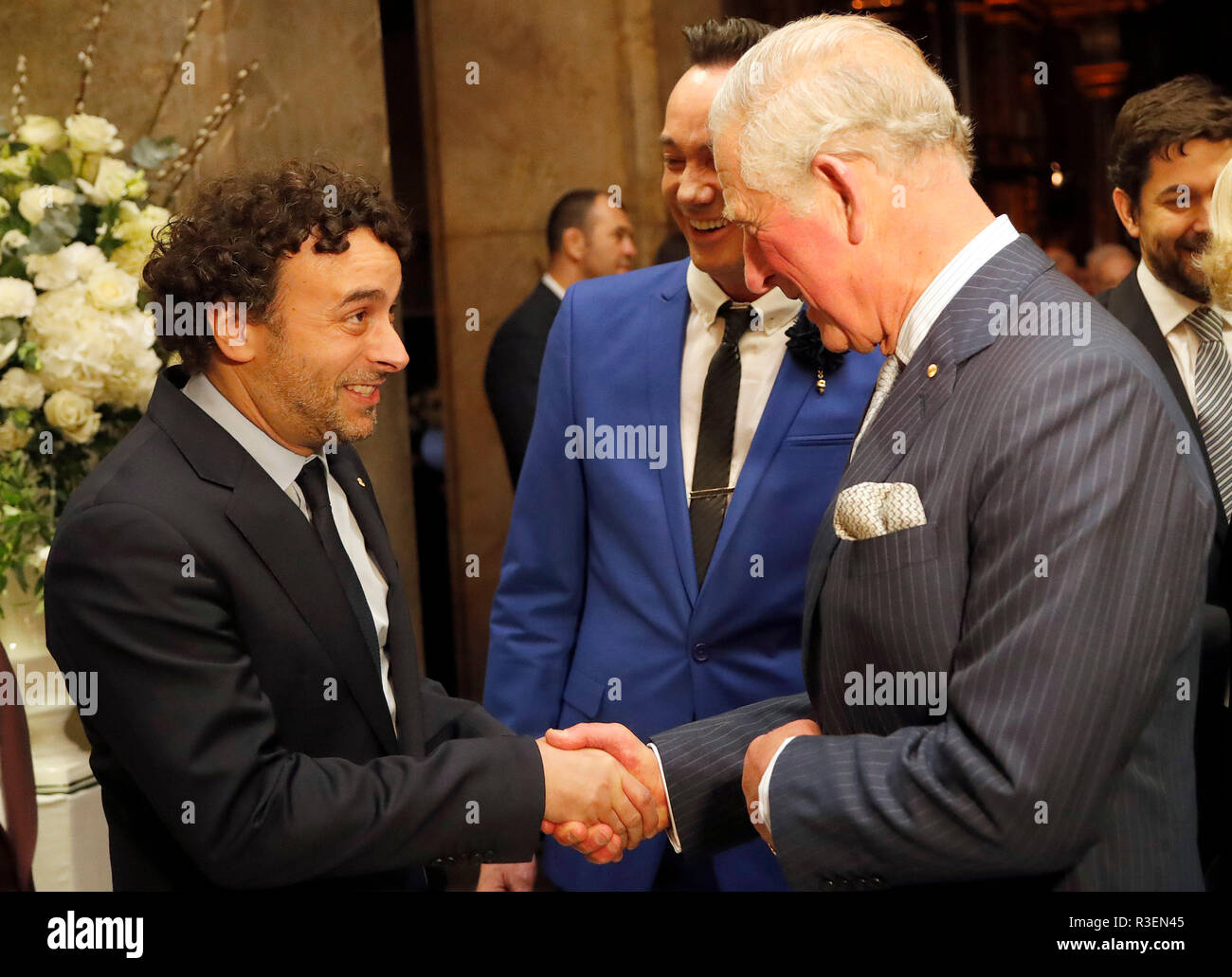 The Prince of Wales (right) speaks to Australian-born artist Ralph ...