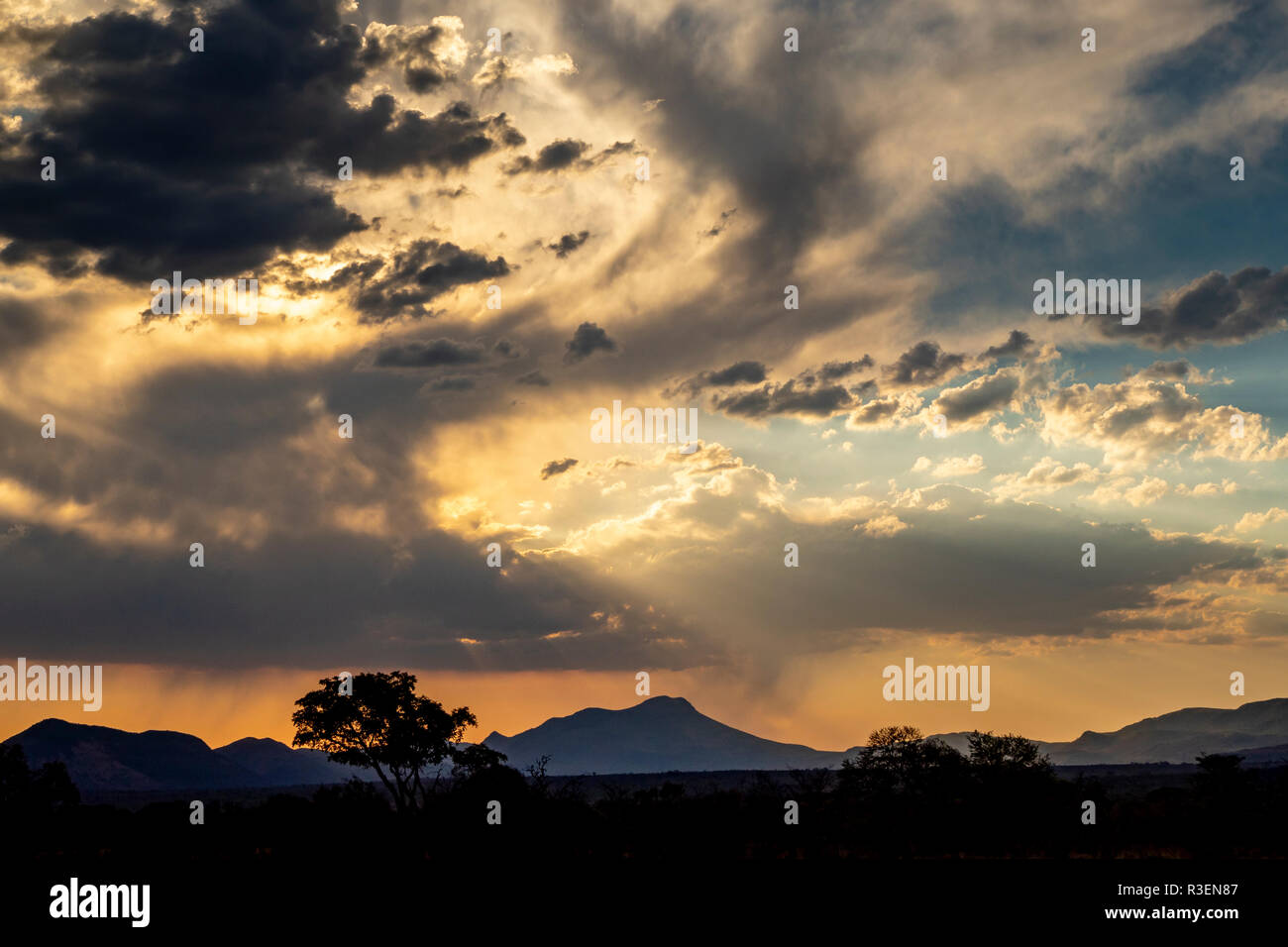 Sunset Dabchick Game Reserve, Waterberg Region. Limpopo Province, South ...