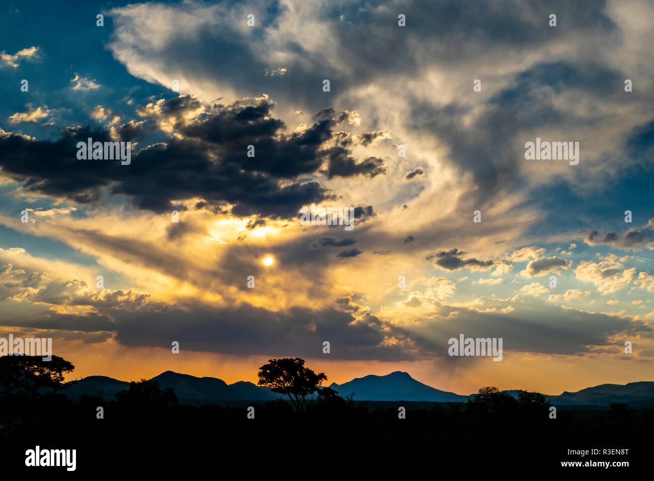 Sunset Dabchick Game Reserve, Waterberg Region. Limpopo Province, South ...