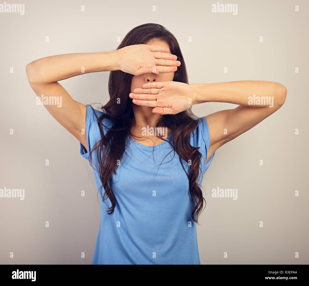Woman Head In Hands Embarrassed High Resolution Stock Photography and ...