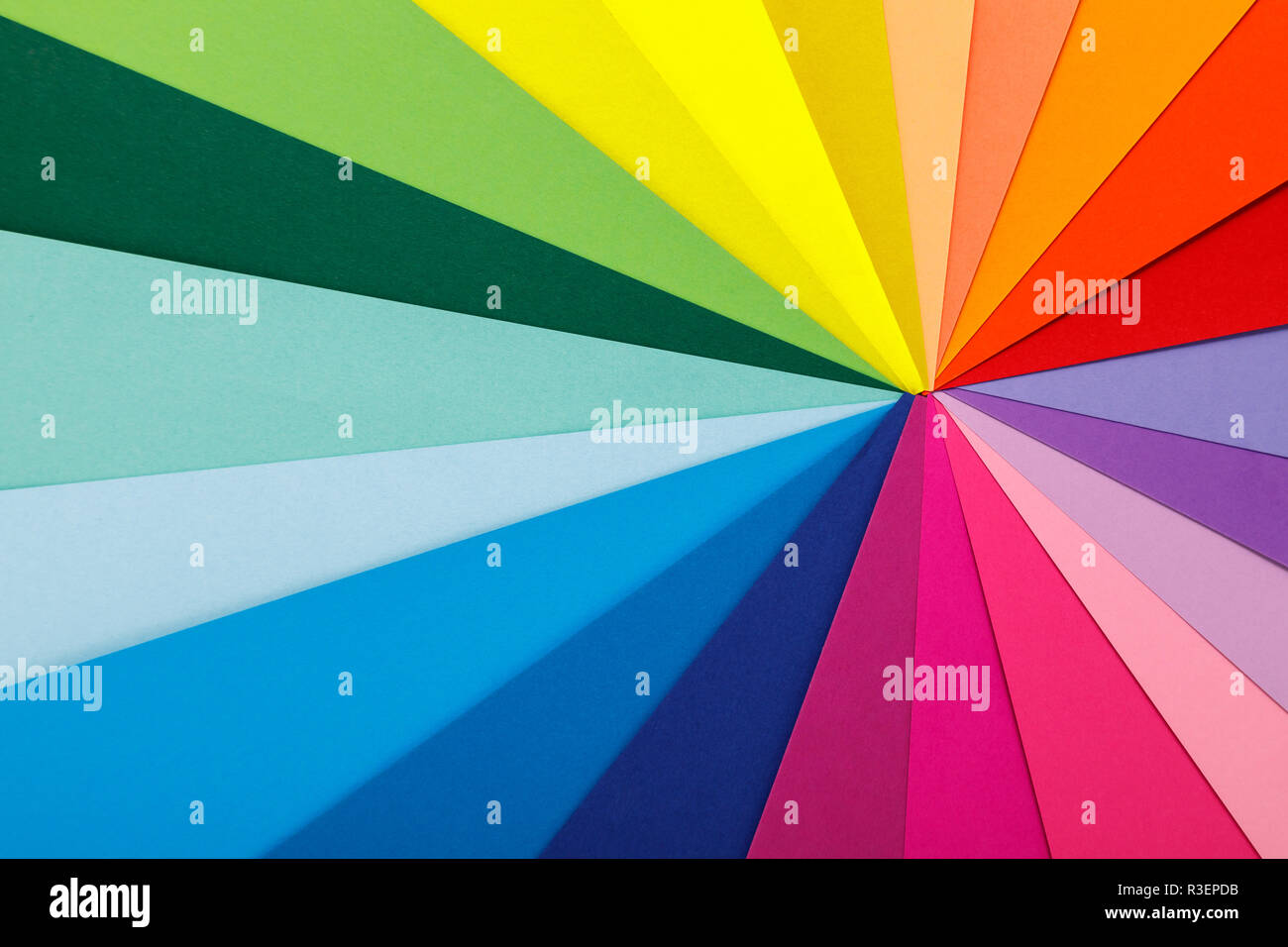 Rainbow color palette. Sheets of colored paper Stock Photo - Alamy