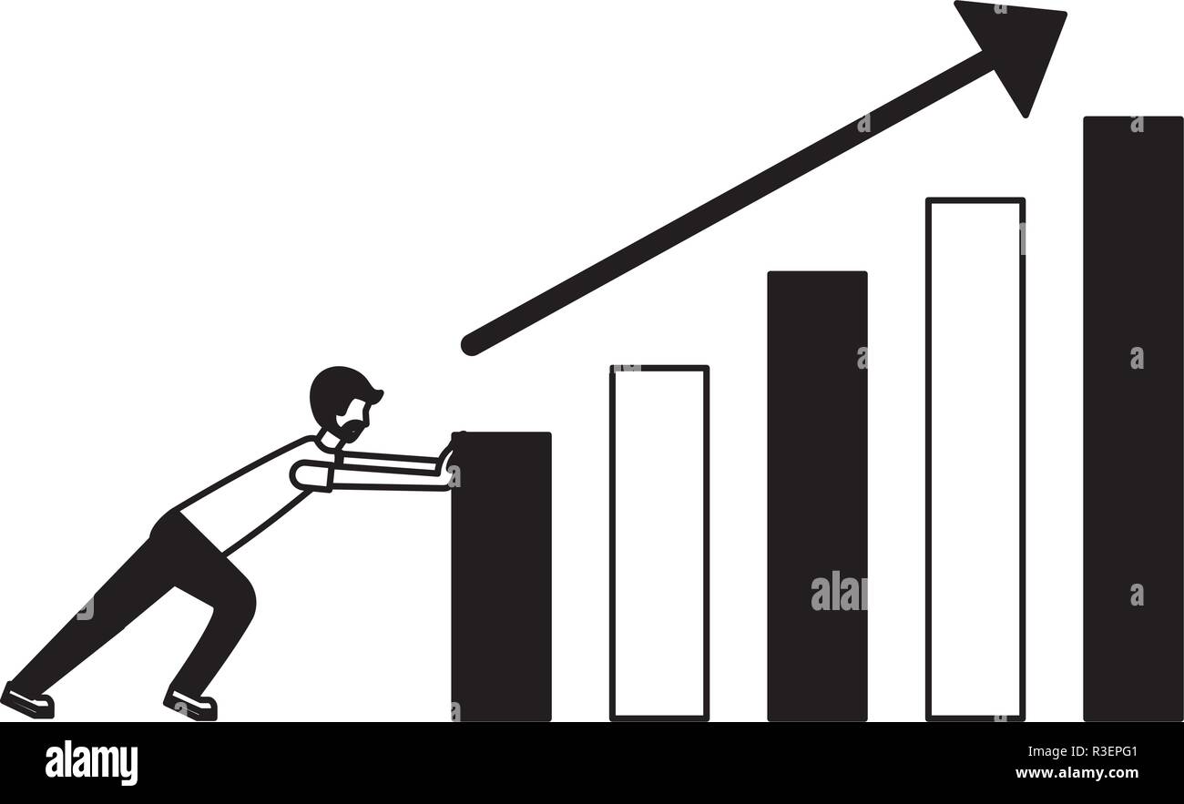 man with statistics chart search engine optimization vector ...