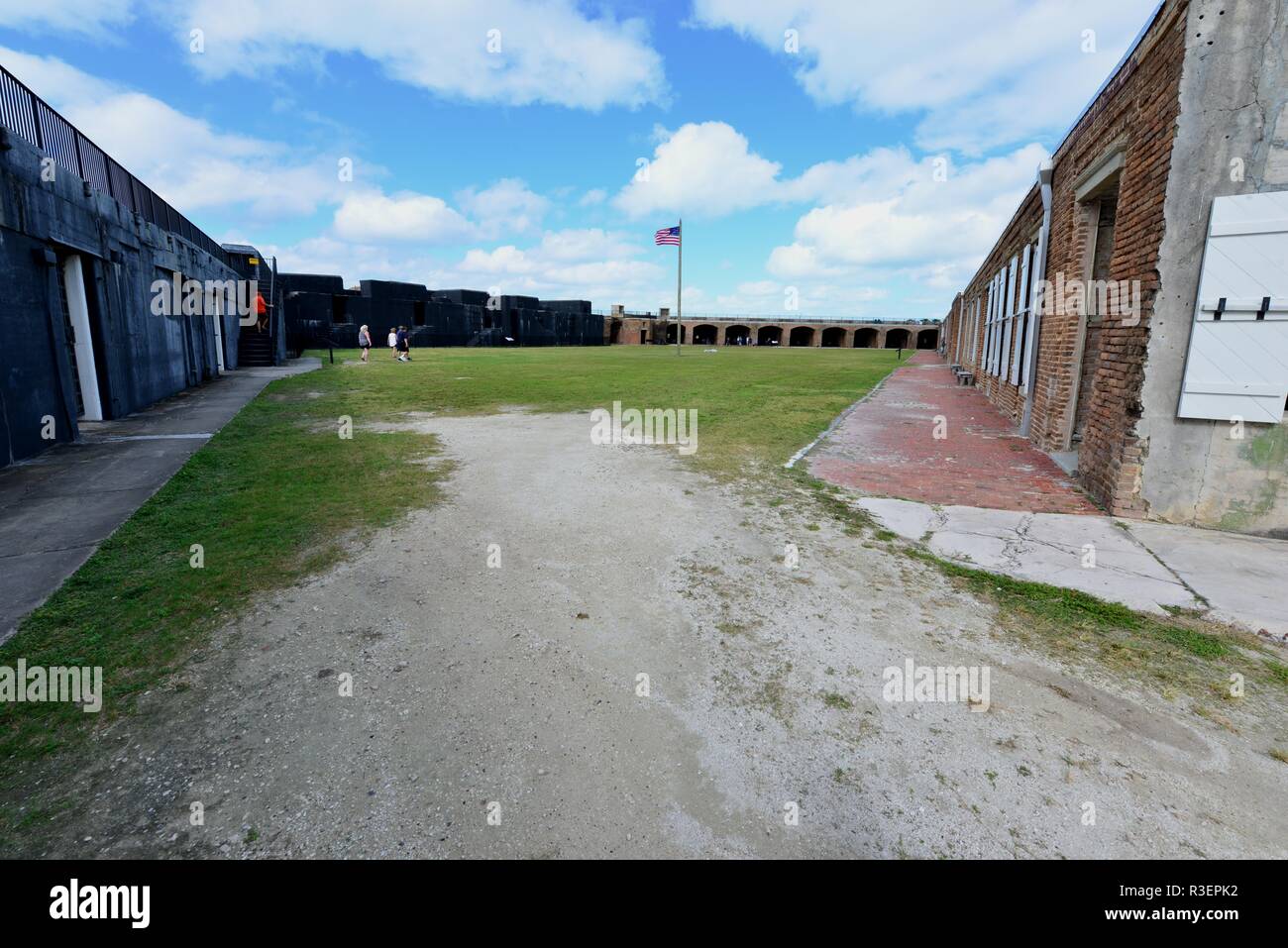 The Inner courtyard of Fort Zachary an American Civil War Fortress ...
