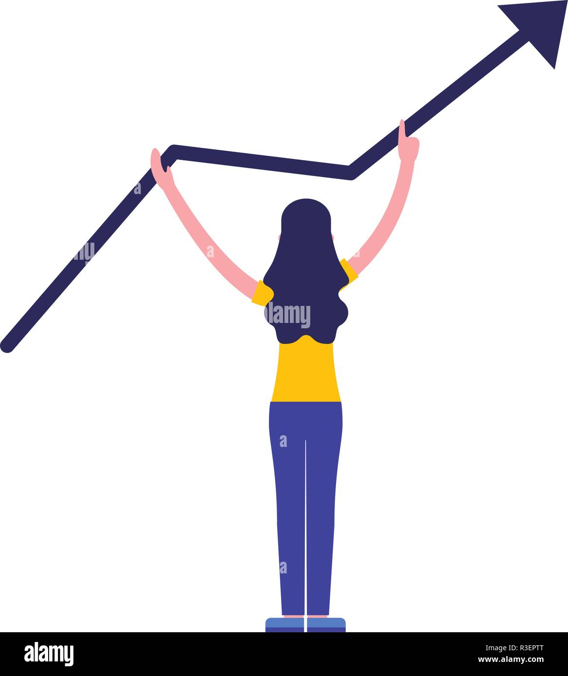 woman standing with growth arrow vector illustration Stock Vector Image & Art - Alamy