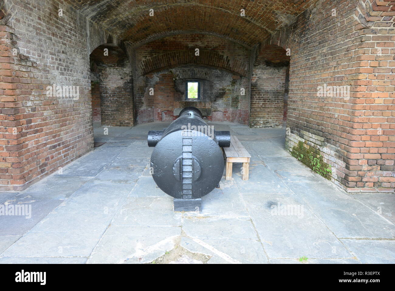 Gun emplacement at an American Civil war fortress Stock Photo - Alamy