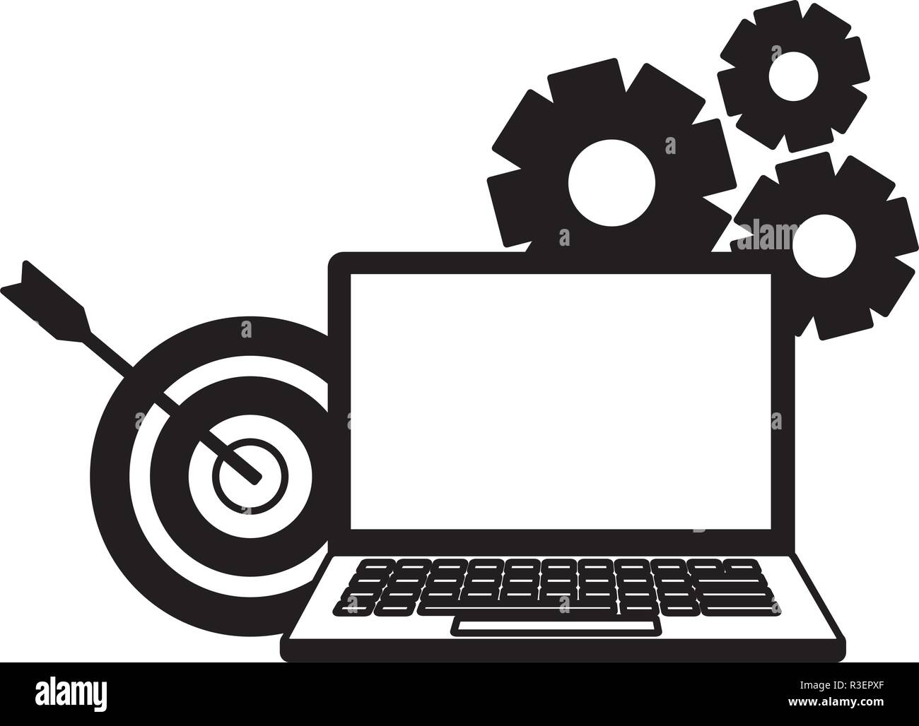 Marketing digital laptop target gear hi-res stock photography and ...