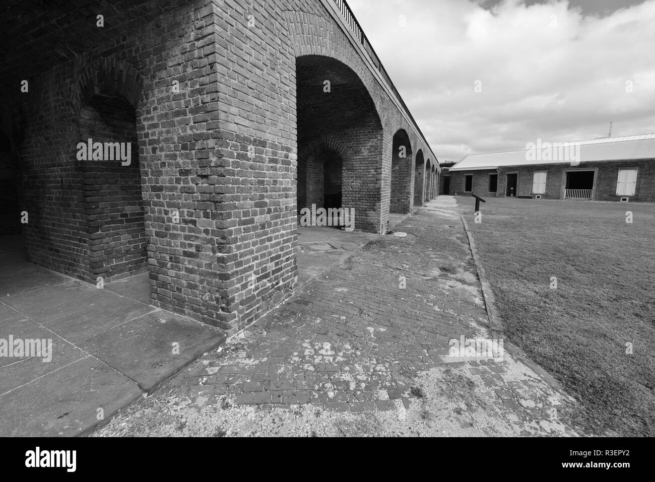 The Inner courtyard of Fort Zachary an American Civil War Fortress ...