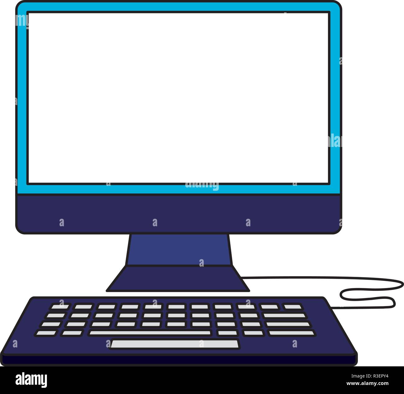 computer keyboard on white background vector illustration Stock Vector ...