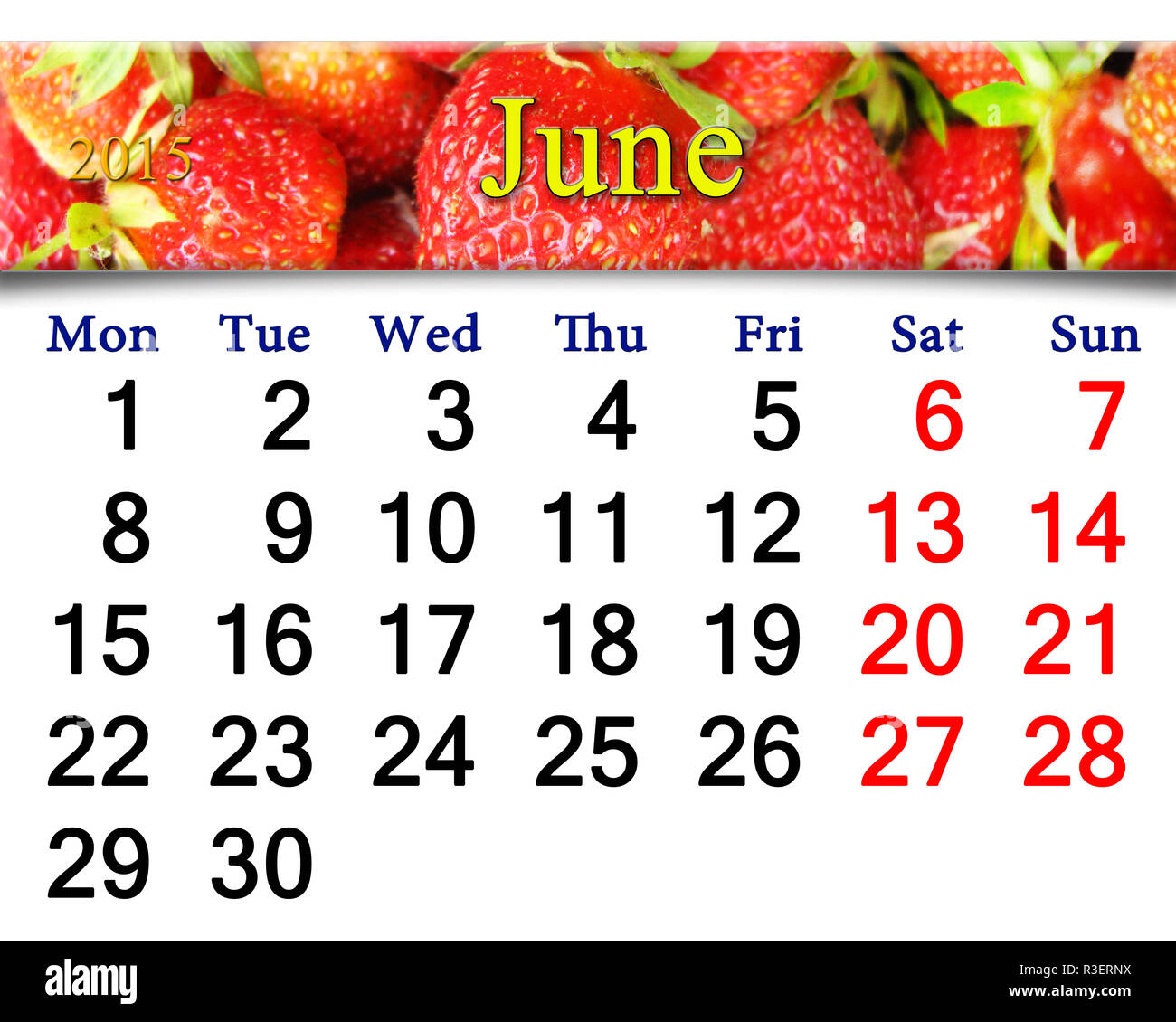 Full month calender Cut Out Stock Images & Pictures - Alamy