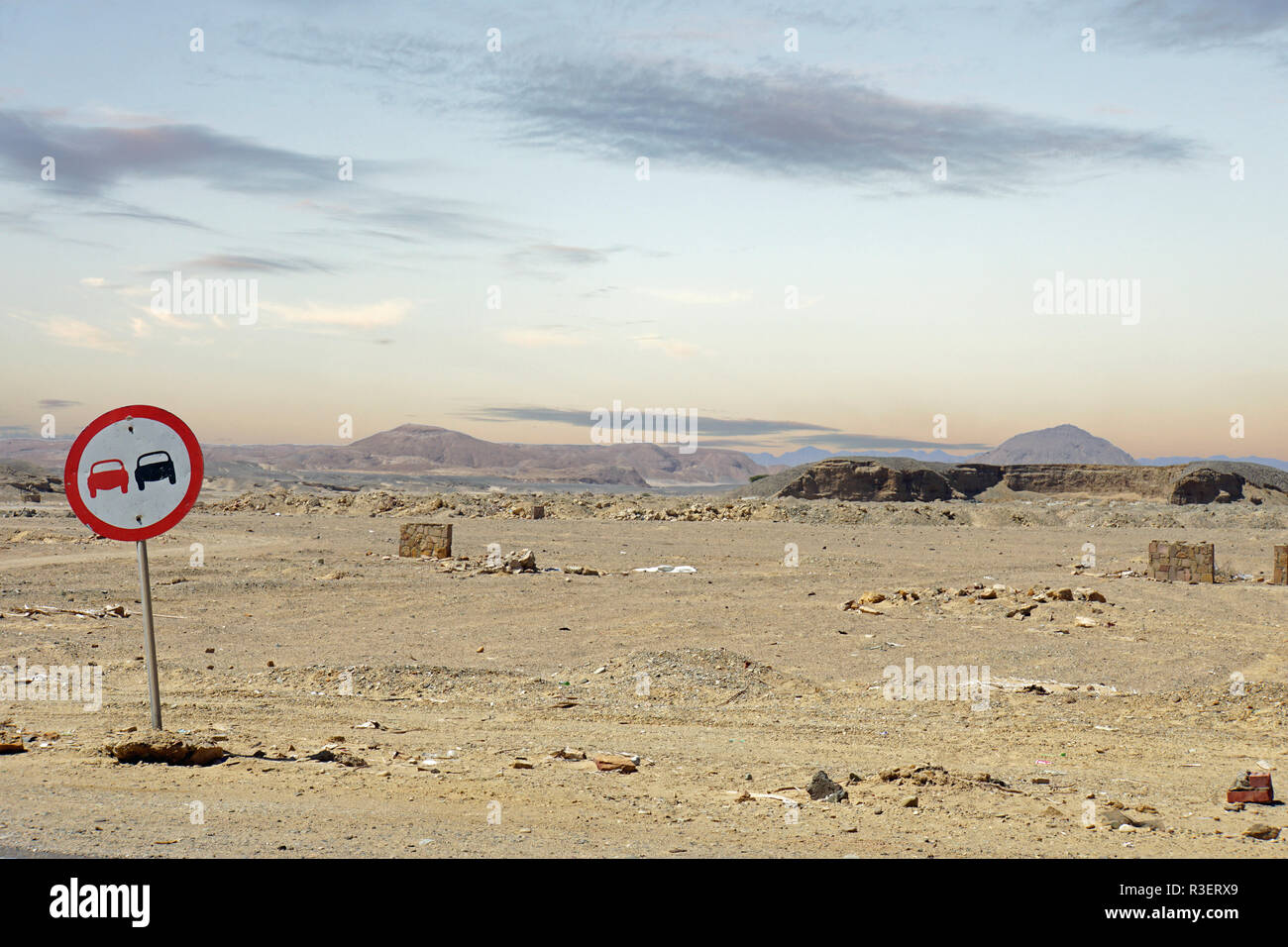 traffic sign in desert Stock Photo - Alamy