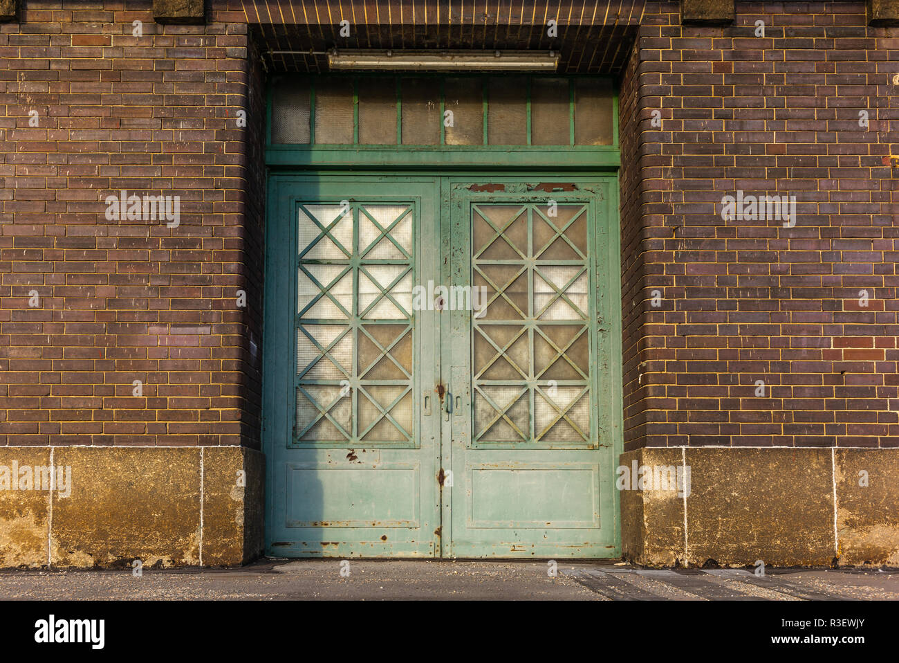 Industrial warehouses in red bricks buildings on the docks of the ...