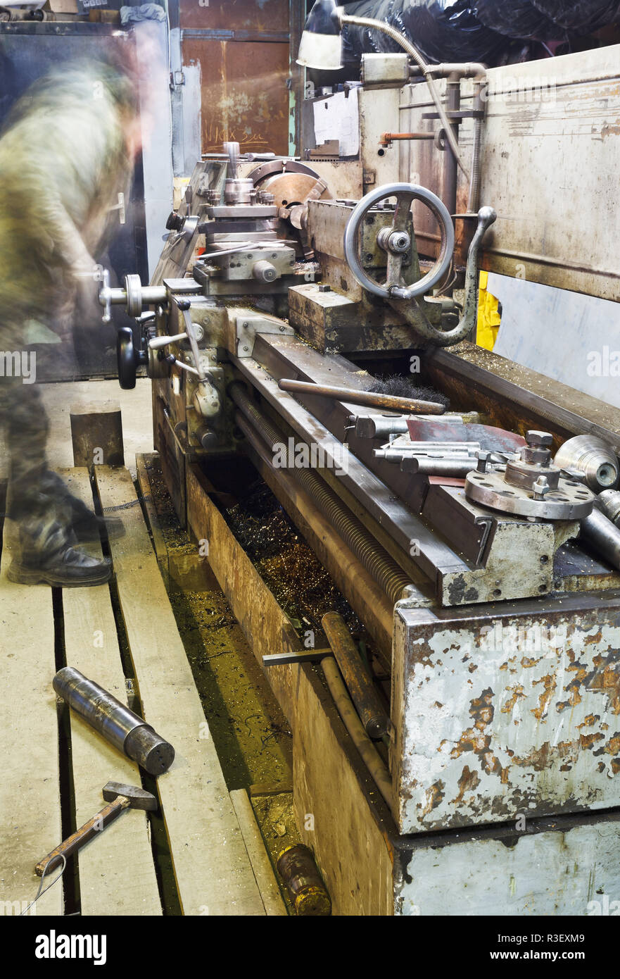 Engine lathe operation hi-res stock photography and images - Alamy