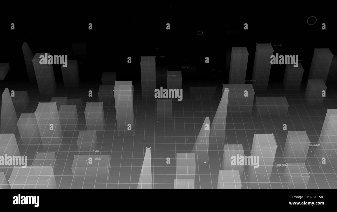 3d digital city skyline Black and White Stock Photos & Images - Alamy