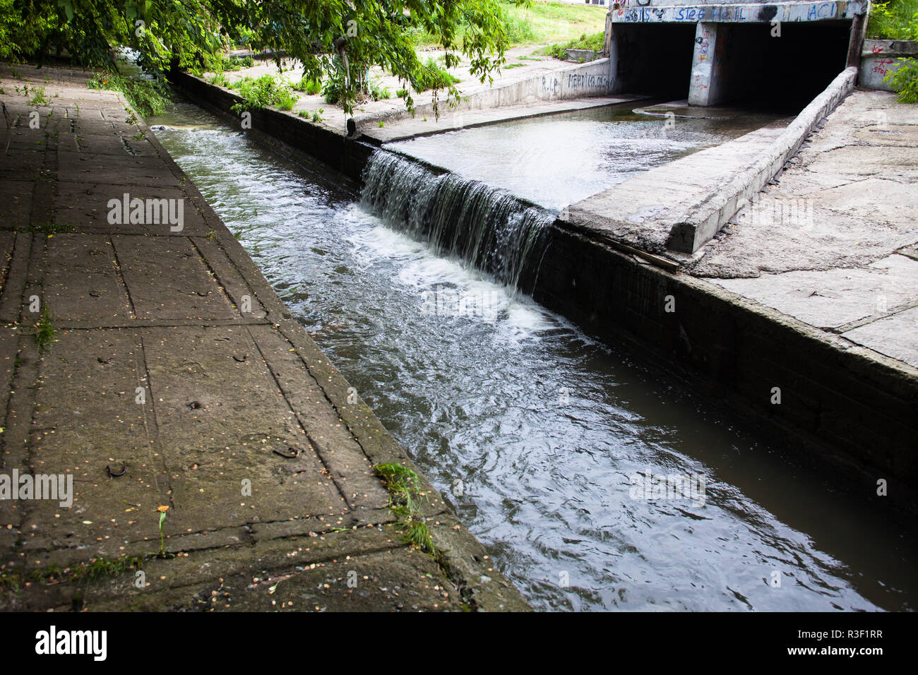 Concrete rainwater canal hi-res stock photography and images - Alamy