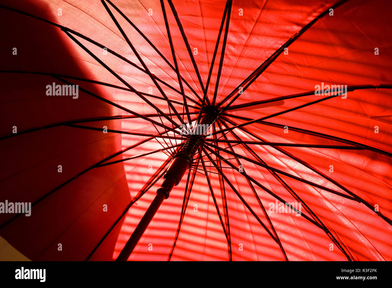 Inside open red umbrella hi-res stock photography and images - Alamy