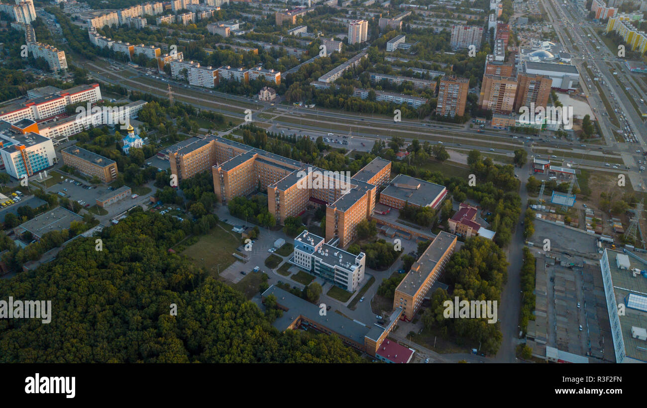 Hospital building aerial Stock Photo - Alamy