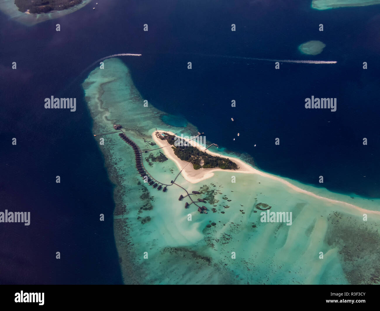 An aerial view of the Maldives in the Indian Ocean Stock Photo - Alamy