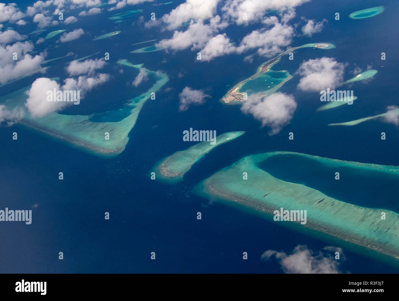 An aerial view of the Maldives in the Indian Ocean Stock Photo - Alamy