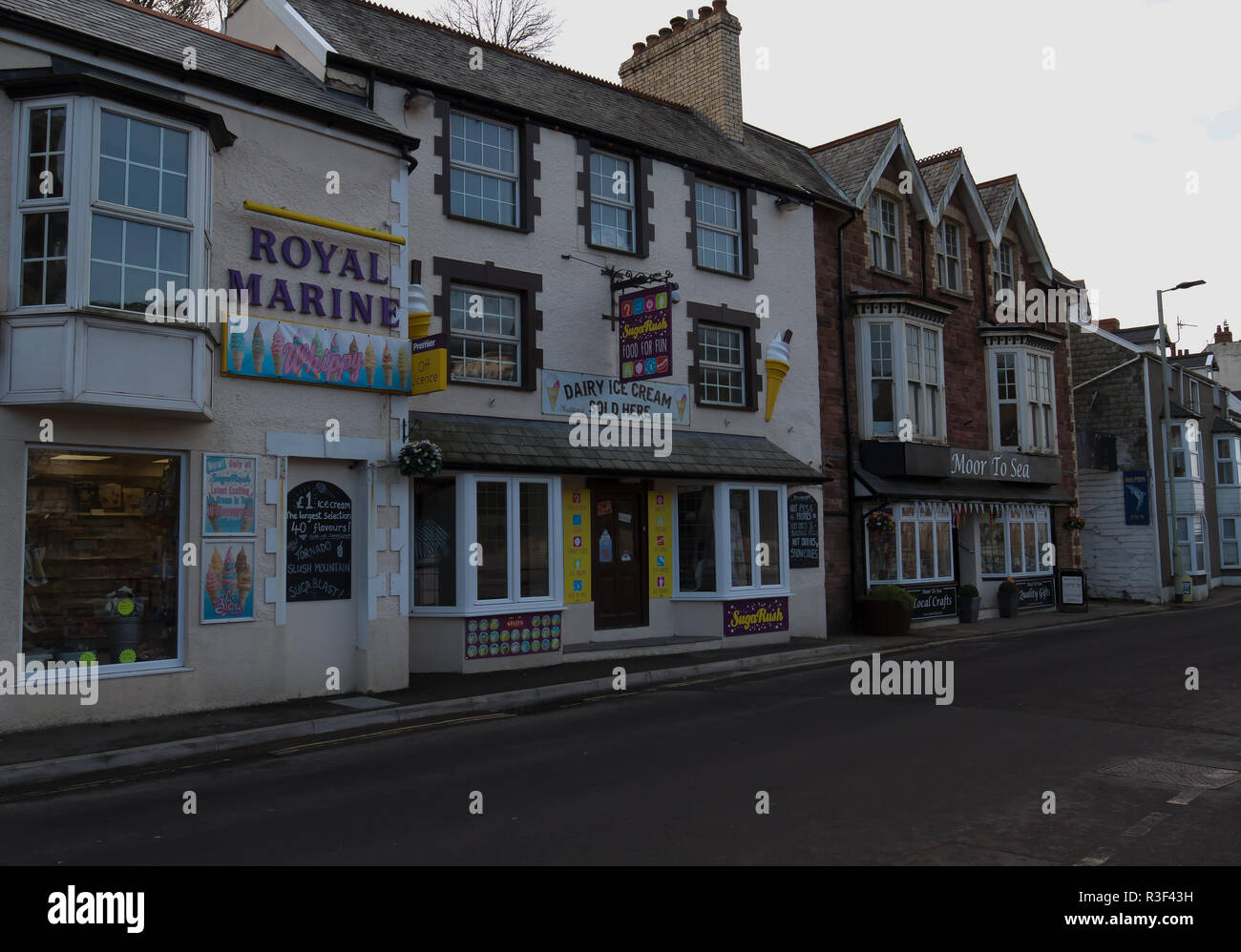 Shops in Lynmouth,Devon,UK Stock Photo - Alamy