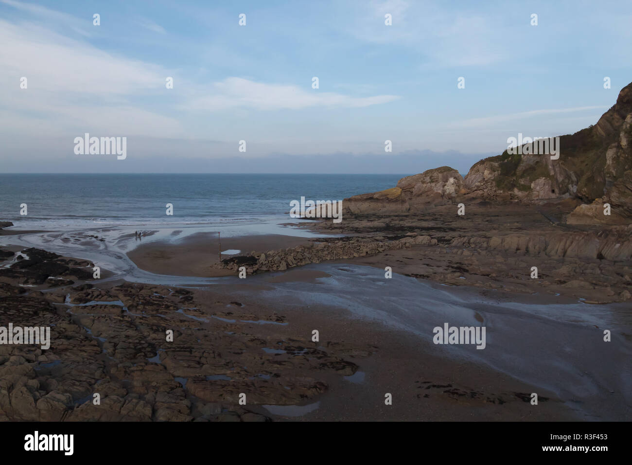 View over Combe Martin Beach in Devon,UK Stock Photo - Alamy