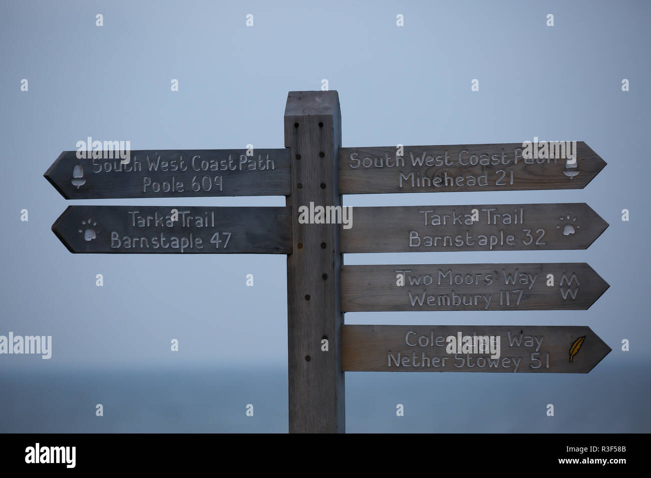 Cliff Railway metal information sign in Lynmouth,Devon,UK Stock Photo ...