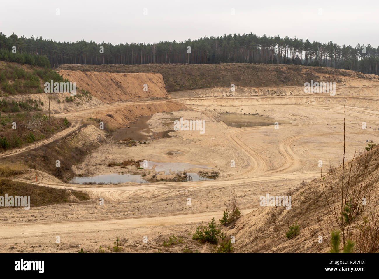 A sand heap for the industry. Gravel quarry for the production of ...