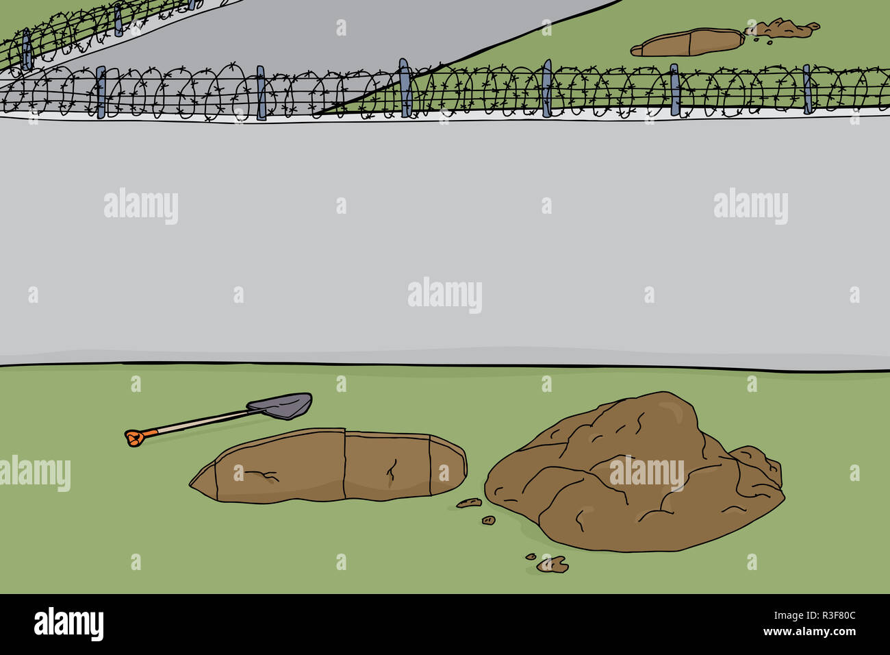 Hand drawn cartoon barbed wire hi-res stock photography and images - Alamy