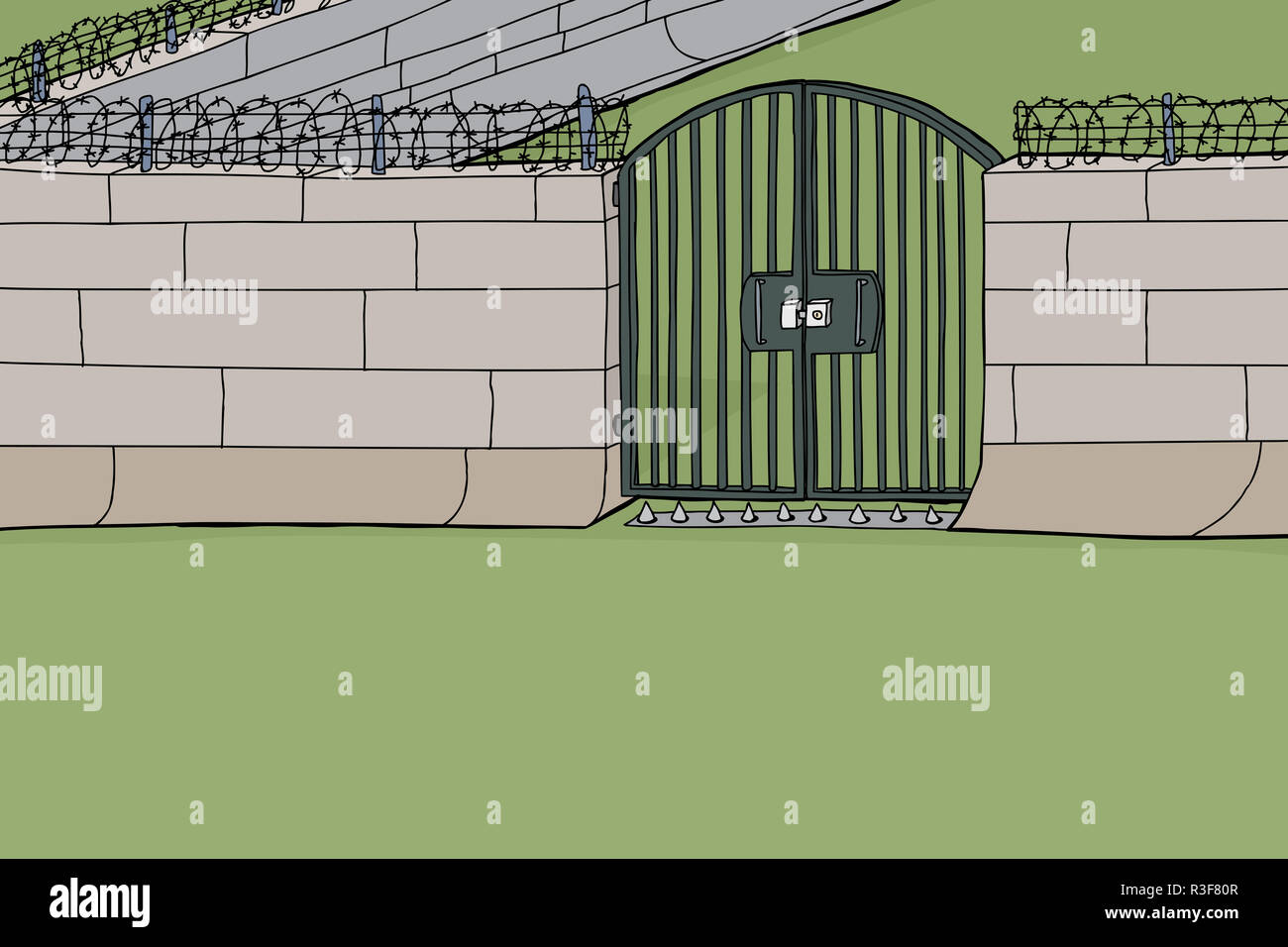 Hand drawn cartoon barbed wire hi-res stock photography and images - Alamy