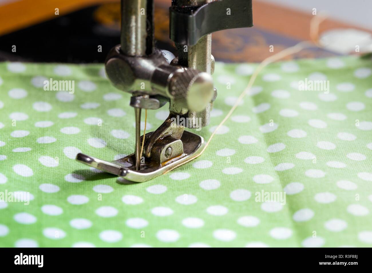 sewing machine - sewing process in the phase of sewing Stock Photo - Alamy