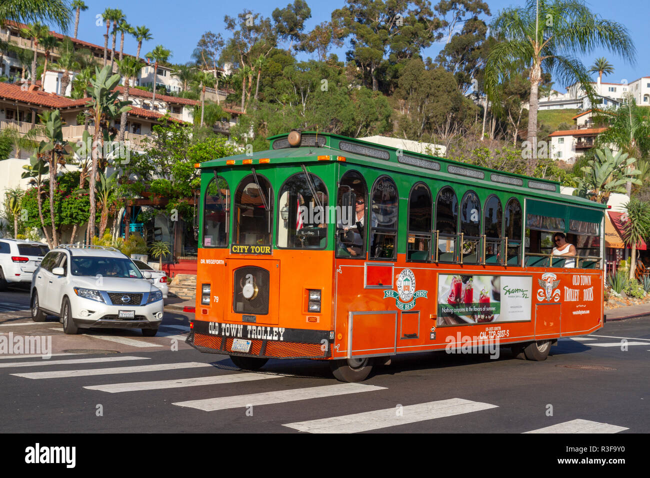 Old Town Trolley Tours trolley bus, Old Town San Diego State Historic ...