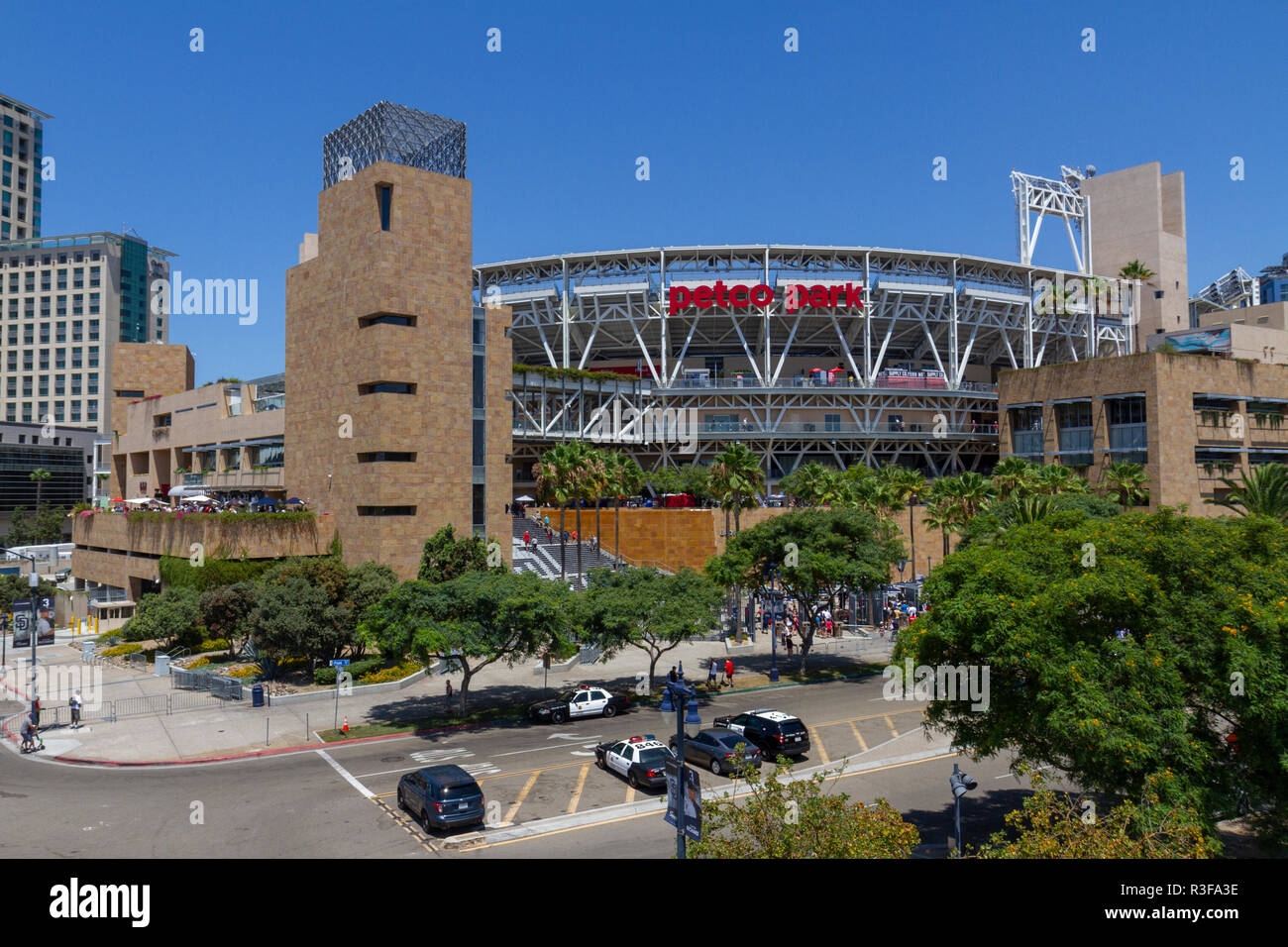 Petco Park, home of the San Diego Padres baseball team, on game day ...