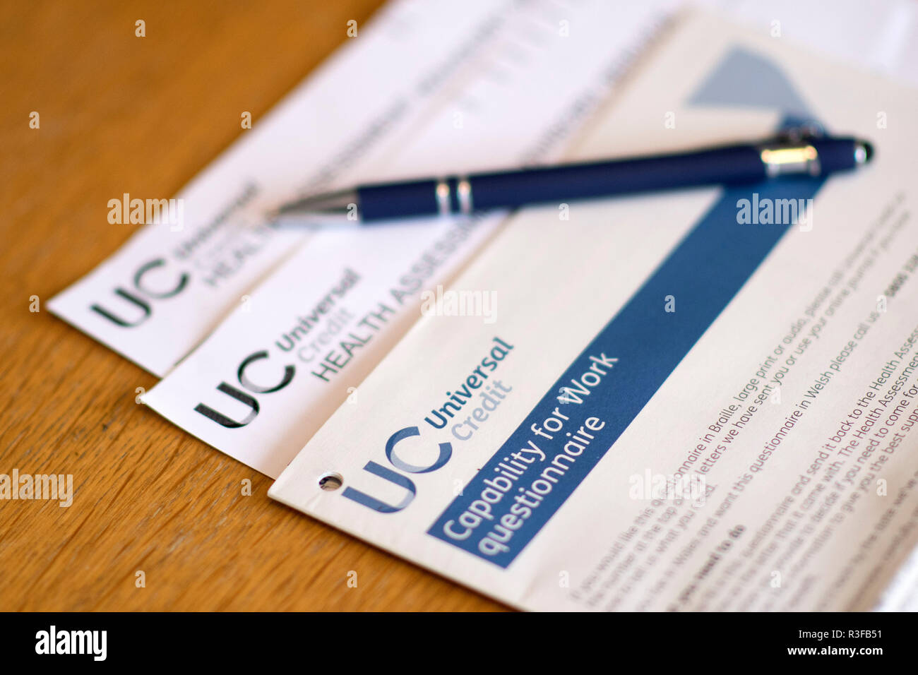 A picture shows a Universal Credit Capability for Work questionnaire ...