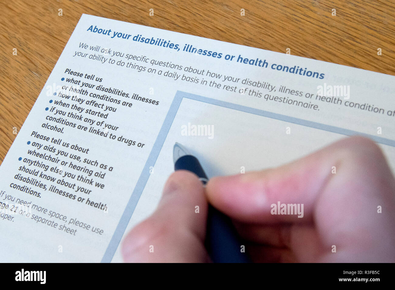 A picture shows a Universal Credit Capability for Work questionnaire ...